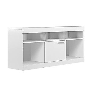 White TV Stand for 65 Inch TV, Entertainment Center with Storage for Living Room or Bedroom with Cabinet and Storage, Television Stand Fits Screens up to 65" When Measured Diagonally