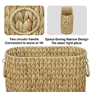 Coeusy Toilet Paper Storage,Water Hyacinth Toilet Paper Baskets Bathroom Organizer,Large Toilet Paper Holder for up to 9 Mega Rolls,Bathroom Accessories Organizer