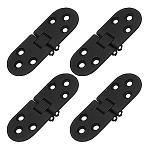 Piutouyar 4PCS Butler Tray Hinge Black, Heavy Duty Folding Flip Top Hinge 180 Degree Round Edge Hinge for Folding Tables Sewing Machine Table Furniture Accessories 3.1inch x 1.16inch