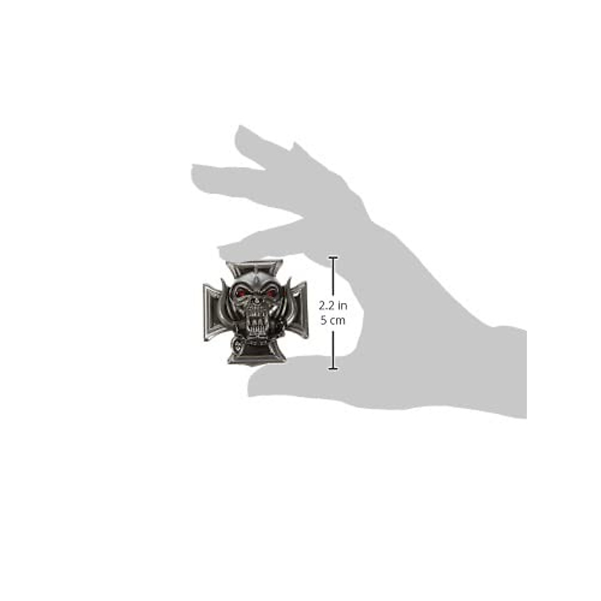 Nemesis Now Officially Licensed Motorhead Iron Cross Warpig Snaggletooth Fridge Magnet, Silver, 6cm