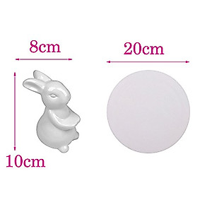 Bunny Rabbit Ceramic plate,Dishes for Dessert Food Server Tray,cute Cake Stand, Tableware Crafts gift for Kitchenware lovers,Wedding,mother's day (3 Rabbit)