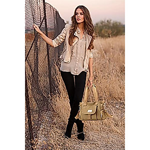 Scioltoo Satchel Handbags for Women,Cute Ladies Shoulder Cross Body Purses with Lots of Pockets Mult-Pockets Hobo Sturdy and Lightweight Satchel Khaki