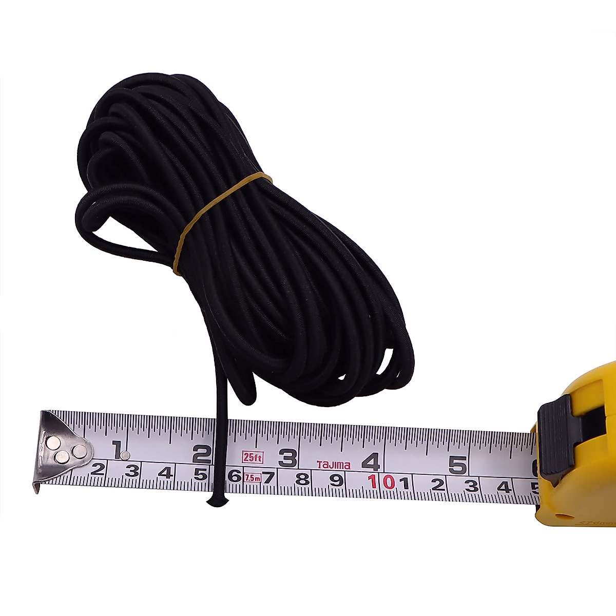 METER STAR 3/16" x20 Feet Black Elastic Cord Elastic Nylon Cords Kayak Deck Stretch String Rope & Tie Down Trailer Strap,Gravity Chair, Marine Grade (Black, 3/16" x20Feet)