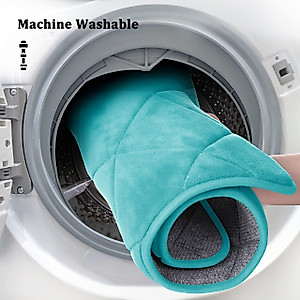 chakme Memory Foam Bath Mat 17" X 24", Super Soft Absorbent Bathroom Mats, Non Slip Bathroom Rugs, Machine Washable Bath Rugs for Bathroom Floor, Teal