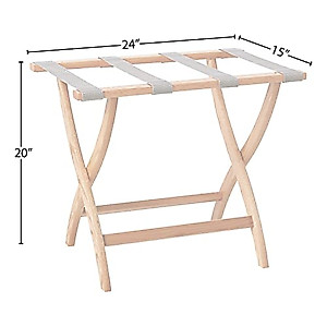 Wooden Mallet Designer Curve Leg Luggage Rack, Light Oak
