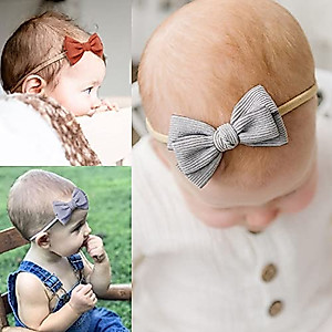VISBL Baby Girl Headbands and Bows, Newborn Infant Toddler Nylon Elastics Hairbands Hair Accessories