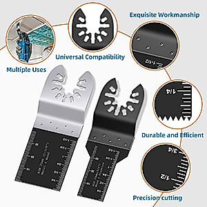 Oscillating Saw Blades, 50 PCS Multitool Blades Universal Oscillating Tool Blades for Wood Plastics Metal, Compatible with Dewalt Milwaukee Rockwell Bosch Ridgid Craftsman Multi Tools Accessories