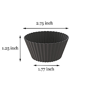 Reusable Silicone Baking Cups, Silicone Baking Molds, Matte Black and Matte White 24 Pack.