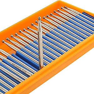 JINGLING Diamond Ball Burrs 2mm Round Grinding Bits Stone Shank 2.35 Pack of 30Pcs