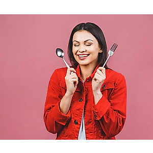 2 Pieces Joey Doesn't Share Food - Engraved Stainless Spoon Fork Set, Kitchen Restaurant Long Handle Dinner Spoop and Fork for Women, Men, Friends, Sister Birthday Christmas Gifts