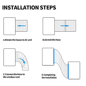 DOMANKI Portable Air Conditioner Exhaust Hose - 5.9 Inch Diameter, 78 Inch Length, Anti-Clockwise Thread Flexible Duct