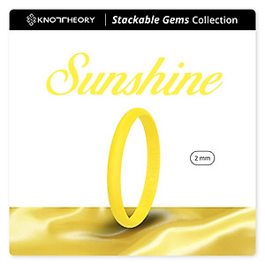 Knot Theory Sunshine Yellow Thin Stackable Silicone Ring - 2mm Slim Wedding Band Size 4