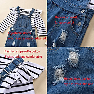 HINTINA 2PCS Baby Girls Clothes Toddler Jumpsuit Rompers Adjustable Overalls Set