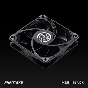 Phanteks M25-120 Fan, High-Airflow Radiator Performance, PWM Control up to 2000RPM, Daisy-Chain Cable, Black (3-Pack)