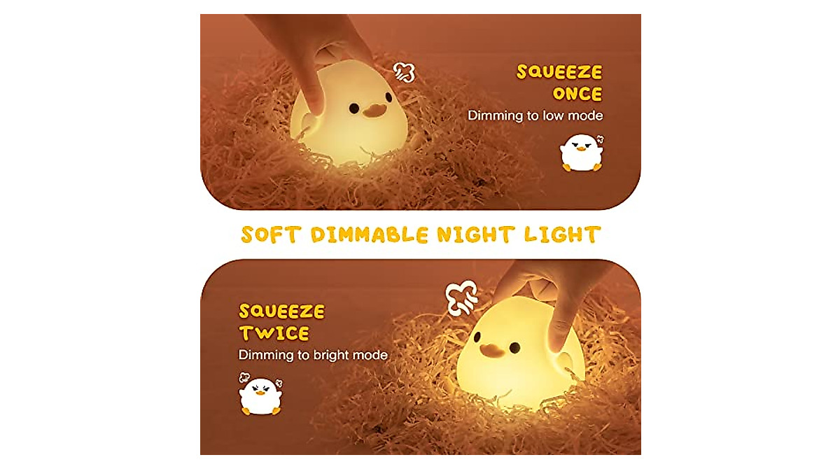 UneeDe LED Cute Bean Duck Night Light for Kids Rooms