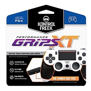KontrolFreek Performance Grips XT for PlayStation 4 | Extra-Thin Grips | Black (Extra-Thin)