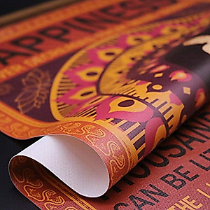 Buddha Wall Art Zen Decor Printed on Canvas with Scroll Wood Frame Hanger Poster Happiness Quote Motivational Home Decor Hanging Painting 15.7 x 27 inch… (buddha happiness)