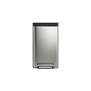 KOHLER 8 Gallon Tall Hands-Free Kitchen Step Can, Trash Can with Foot Pedal, Quiet-Close Lid, Stainless Steel, K-20941-ST