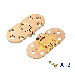 Dewell 2 Pcs 180 Degree Folding Flip Top Hinges, for Sewing Machine Table/Butler Table/Folding Table,FTH180