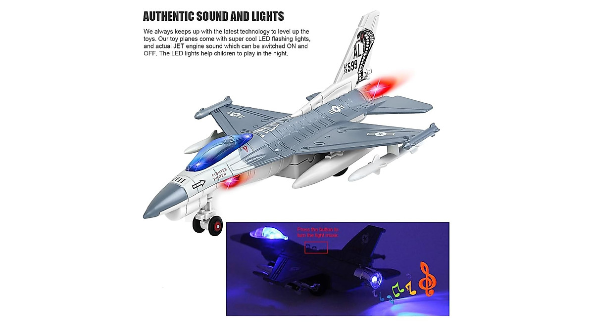 Lynkaye F-16 Toy Model with Lights & Sounds