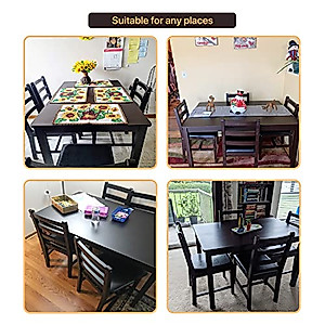 Kitchen Table and Chairs for 4, 5 Piece Wooden Dining Table Set with 4 Chairs for Small Space, Modern Square Counter Height Dining Room Table for Kitchen, Restaurant, Dark Brown