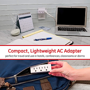 GE 3-Outlet Extender, 3 Pack, Grounded Wall Tap, 3-Prong, Multiple Plug, Power Splitter, Cruise Essentials, Use for Home Office School Dorm, UL Listed, White, 47884