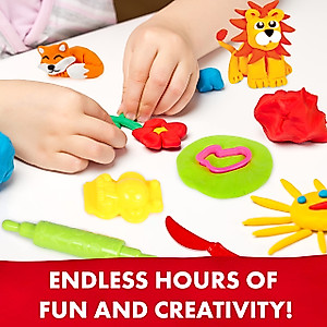 Air Clay Fun Activity Bucket - 15 Vibrant Colors and 5 Modeling Tools - Air Dry Clay for Kids - Soft Molding Clay for Kids - DIY Sculpting Art Craft Supplies Kits Gift - Magic Clay for Kids Ages 6+