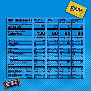 M&M'S, SNICKERS & TWIX Variety Pack Fun Size Milk Chocolate Candy Bars Assortment, 30.98-Ounce 55 Piece Bag
