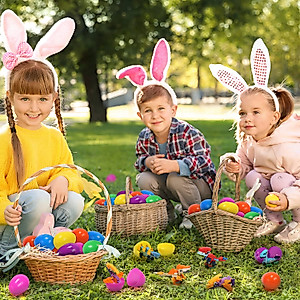 CUTE STONE 12 Pack Filled Easter Eggs with Dinosaur Building Blocks Sets, Easter Basket Stuffers Easter Party Favors for Boy, Girls and Kids