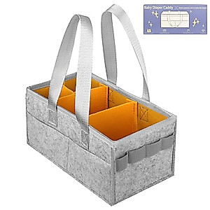 Anysiny Baby Diaper Caddy- Portable Toddler Diaper Stackers & Caddies Nursery Storage Bin and Car Organizer for Diapers and Baby Wipes, Collapsible Newborn Caddies Car Travel Baby Shower Basket