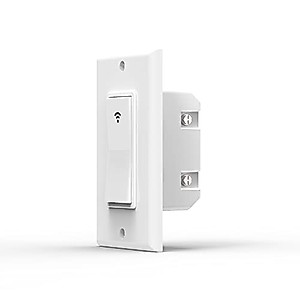Smart Light Switch WiFi Wall Switches Work with Alexa/Google Home Voice Control, Smart Life App, No Hub Required, Single Pole 1 Way, Standard Plate, Neutral Wire Needed