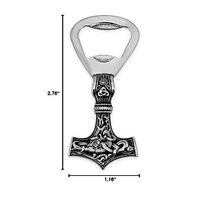 HAQUIL Viking Hammer Bottle Opener Norse Viking Mjolnir Odin Mythology Portable Key Chain Stainless Steel Beer Opener