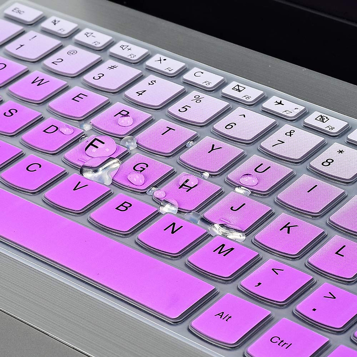 Keyboard Cover for Lenovo Ideapad 3 15 15.6" 17.3"/ Lenovo Yoga C740 C940 15.6/ Lenovo IdeaPad 320 330 330s 340s 520 720s S145 L340 S340 15.6"/IdeaPad 320 330 17.3 Laptop Keyboard Skin, Pinkish Purple