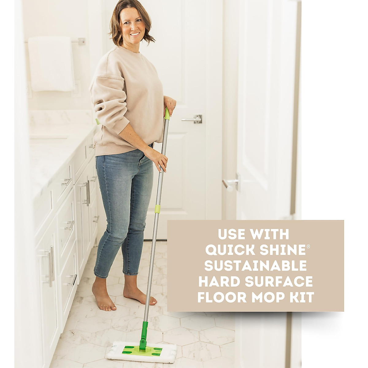 Quick Shine Multi Surface Floor Finish 64oz | Cleaner & Polish to use on Hardwood, Laminate, Luxury Vinyl Plank LVT, Tile & Stone | Safer Choice w/Clean Shine Technology | Protect-Refresh