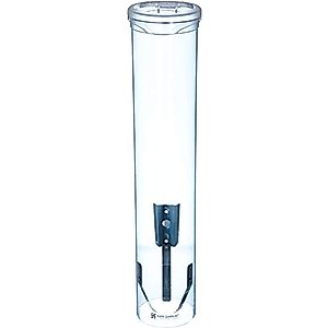 San Jamar Small Pull-Type Cup Dispenser Fits 3-4.5 Oz Cone Cups, 3-5 Oz Flat Cups with Flip Caps for Restaurants, Dining Halls, and Fast Food, Plastic, 16 Inches, Blue