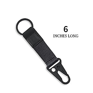 Thread Wallets Keychain Clip & Lanyard Hook: Durable Key Clip for Belt - Stylish & Compact Key Chain Clip for Keys, Keychain Lanyard Clips and Hooks for Easy Organization of Keys & Accessories (Black)