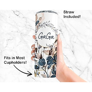 Watercolor Flower Skinny Tumbler, Straight Stainless Steel Insulated Skinny Cups, Vacuum Double Wall Travel Coffee Mug, Birthday Gift, Gift for Mom (20 oz)