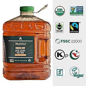 Blue Green Agave Organic Nectar, Light Blue, 176 Ounce