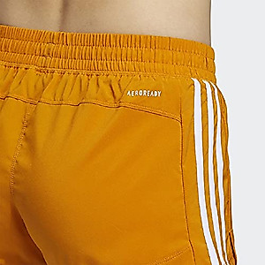 adidas Women's Pacer 3-Stripes Woven Shorts, Focus Orange/White, Medium