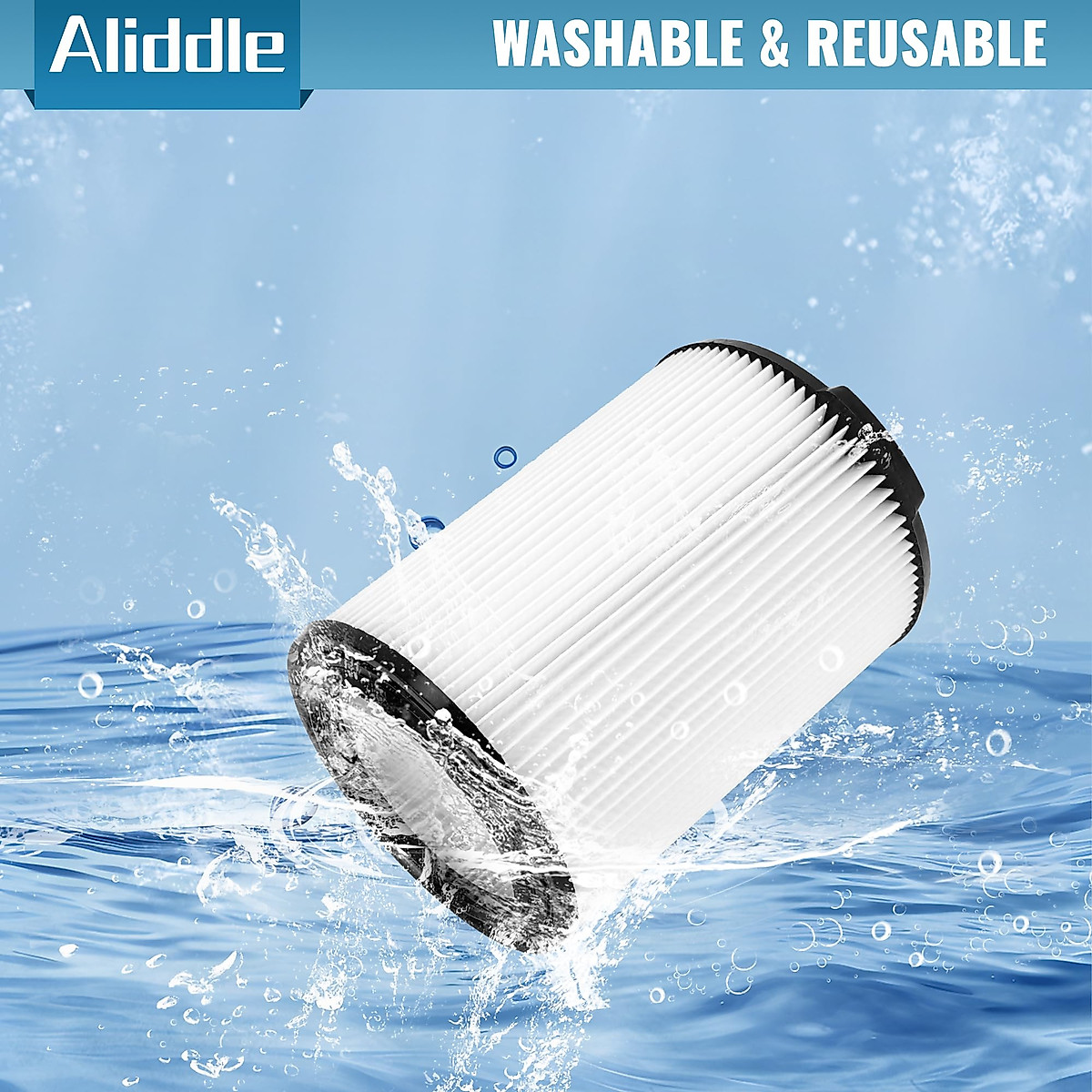 VF4000 Replacement Cartridge Filter for ridged 72947 Wet Dry Vac 5 to 20-Gallon 6-9 Gal husky Compatible with RV2400A RV2600B WD5500 WD0671，2 Pack