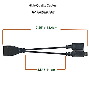 [5 Pack] USB OTG Cable for Firesticks 4K/4K Max/Cube/lite/2nd Gen. Universal Micro Power Enabled Adapter Android Devices - Samsung, LG, HTC, 6-Inch