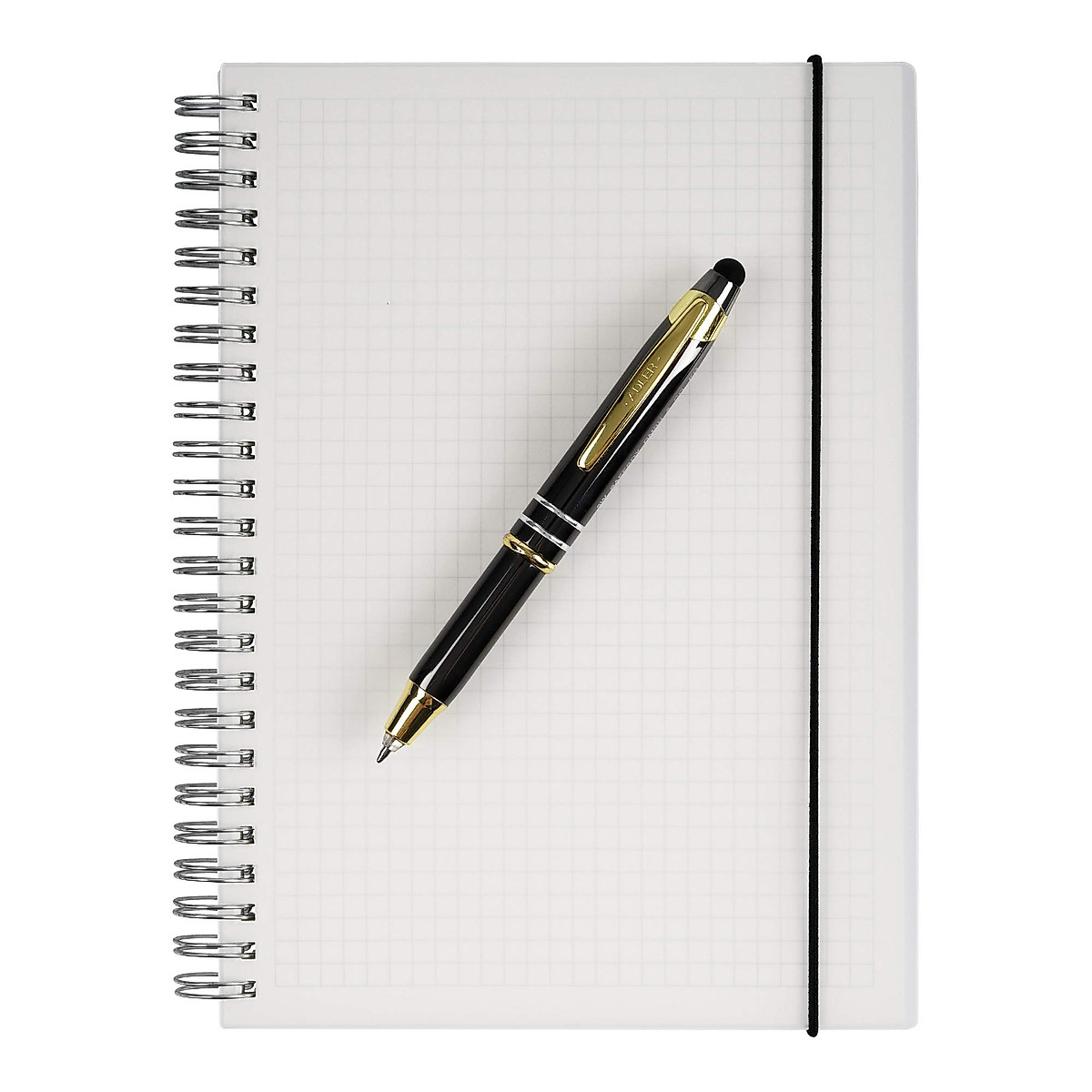 HULYTRAAT Hardcover Graph Ruled Spiral Notebook, 5.8 x 8.3 Inches A5, Transparent, 160-Page 80-Sheet Square Grid Journal (AWPPS1)