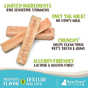 Raw Paws Himalayan Yak Chews for Dogs, Medium Chews (4 Count) - Himalayan Cheese for Medium Dogs - Yak Bones for Dogs - Yak Milk Bones for Dogs - Dog Cheese Chews Himalayan - Yak Chews for Medium Dogs