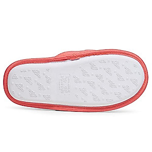 Laura Ashley Women's Embroidered Polka Dot Micro Terry Scuff Slippers with Bow Details | Soft and Warm House Slippers with Cushioned Insole for Ladies