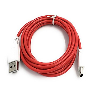 Xcivi USB Data Charger Cable Cord for Fuhu Tablets Nabi DreamTab, nabi 2S, nabi Jr, Jr. S, XD, Elev-8, 6 FT/2m (Red)