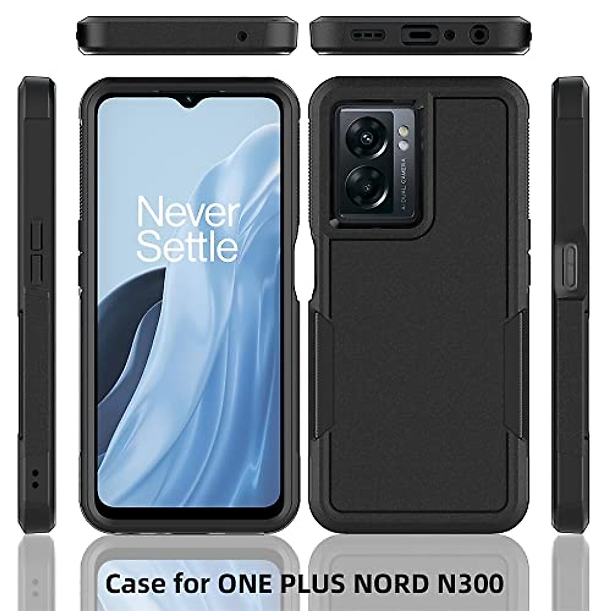 Jeylly for OnePlus Nord N300 5G Case, Matte Texture Shockproof TPU Bumper Hybrid Design Phone Case for OnePlus Nord N300, Military Grade Drop Protective Cover for Women Men, Purple