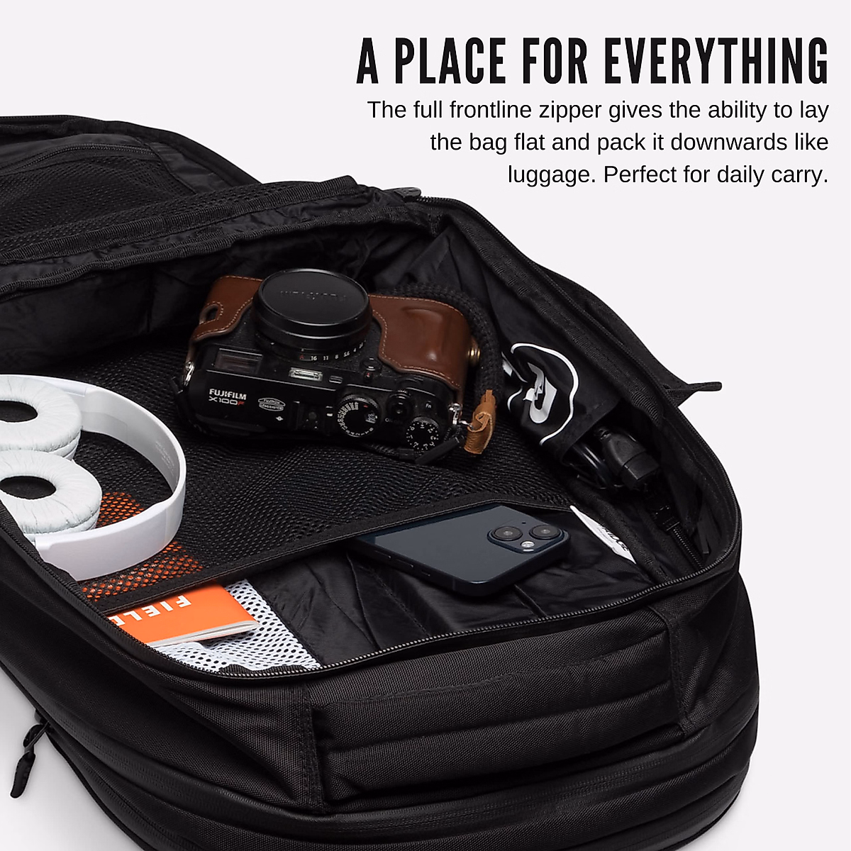 Ridge The Commuter - Weatherproof Backpack | Travel Backpack with Laptop Holder | Work Backpack | Weather Proof, RFID Blocking Nylon Backpack | Black