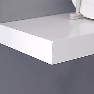 RANK Floating Shelves 2 Pack Modern Display Wall Shelf for Bedroom, Bathroom, Living Room and Kitchen, Deeper Than Others (White, 23.6" L x 11.5" D x2 T)