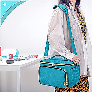 LUXJA Carrying Case Compatible with Cricut Joy and Easy Press Mini, Carrying Bag with Supplies Storage Sections, Teal