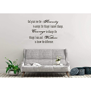 Summerjokes God GRANT Me The Serenity To Accept Things I Cannot Change Courage To Change The Things I Can And The Wisdom To Know The Difference Inspiring Wall Sticker Decal Vinyl Sticker, Wall of Prayer Wall Decoration